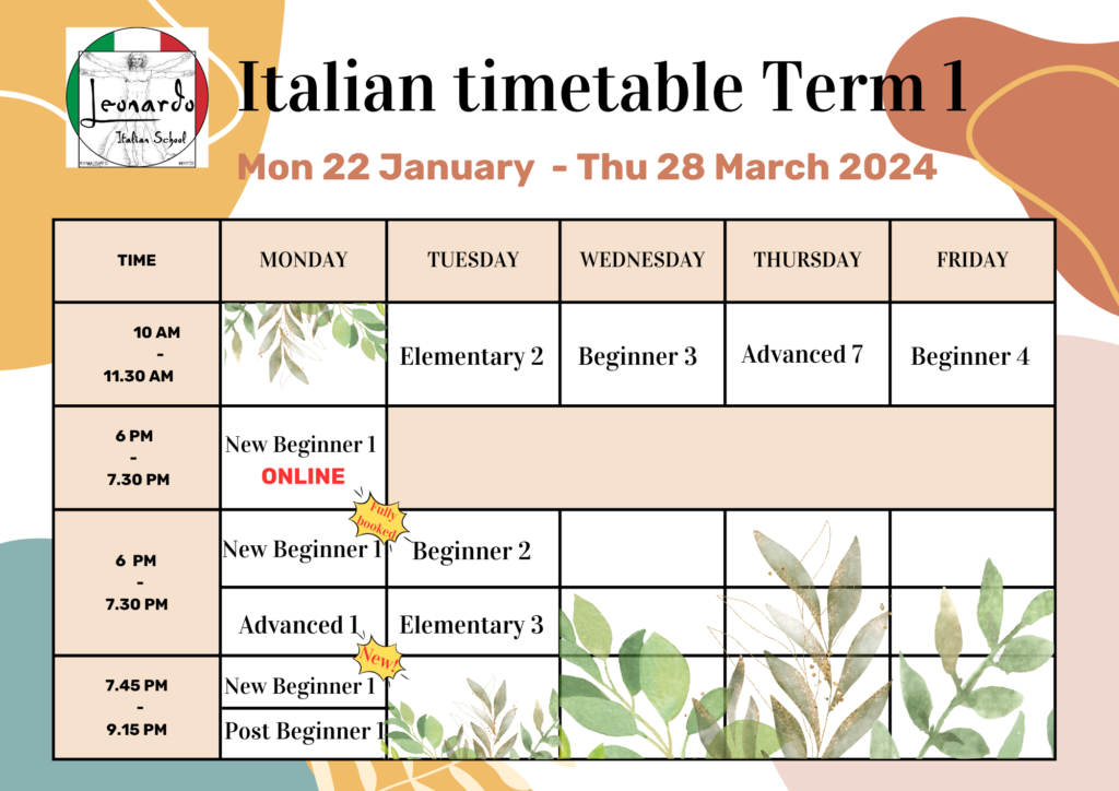 Standard courses - Leonardo Italian School