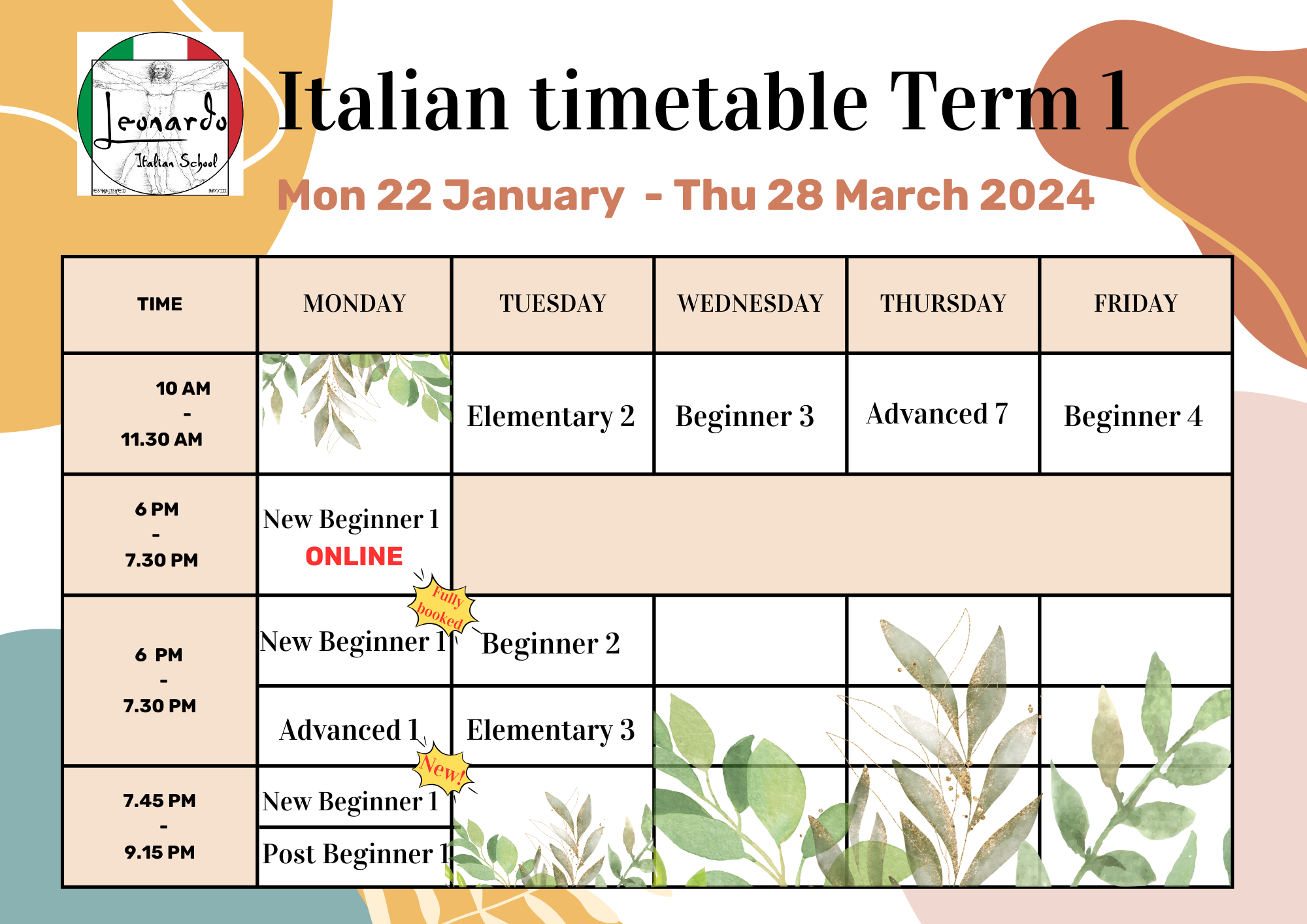 Standard courses - Leonardo Italian School